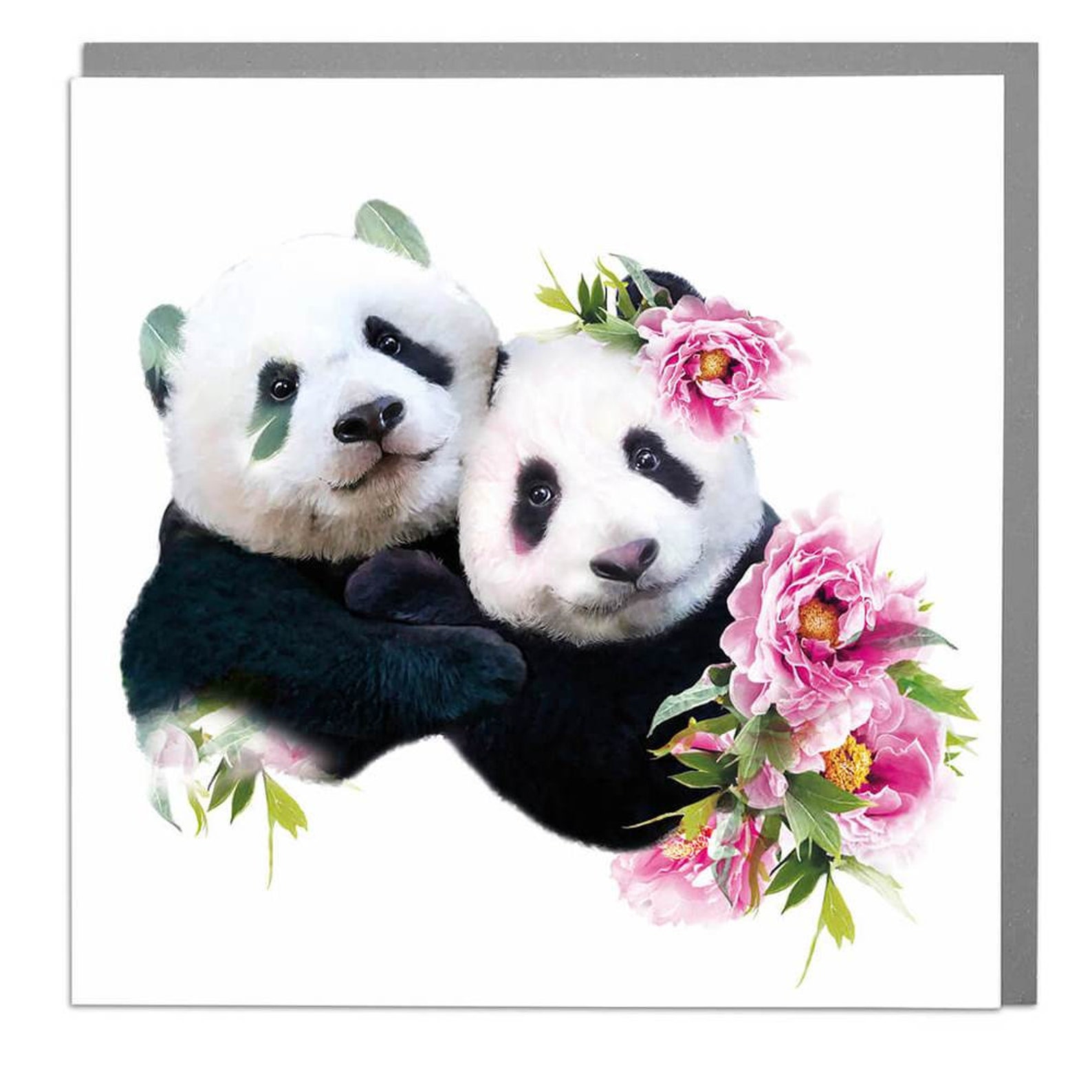 Two Pandas Card - Etsy