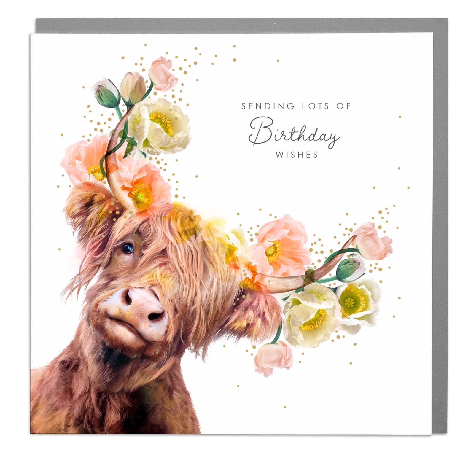 Happy Birthday Highland Cow Greeting Card by Lola Design - Etsy