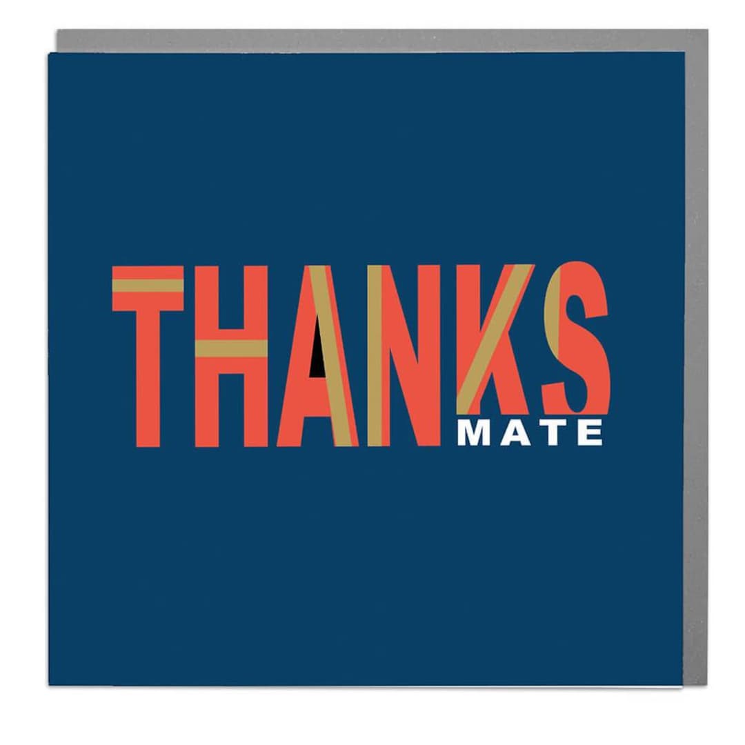 Thanks Mate Card, Thank You Card - Etsy