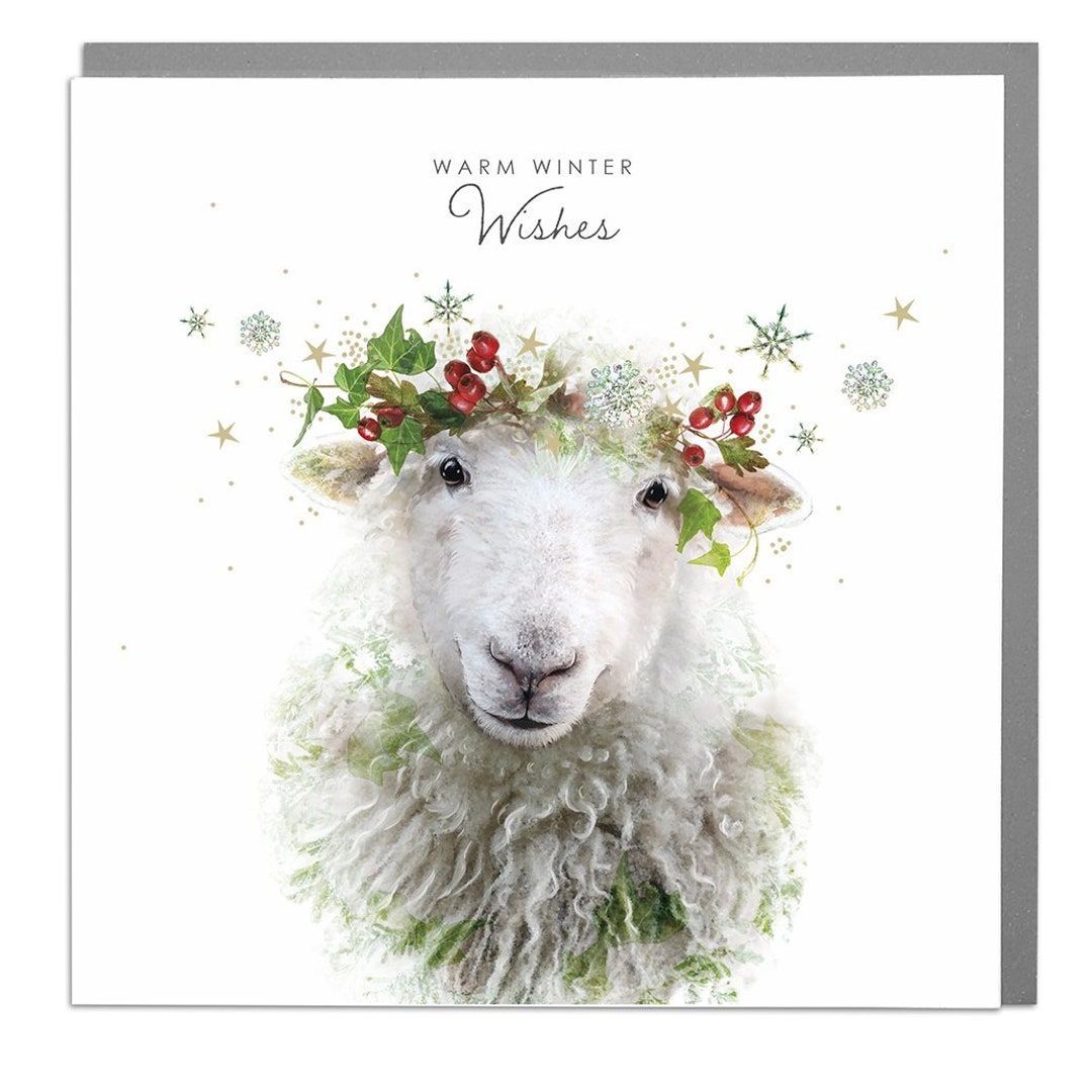 Cute Sheep Happy Christmas Holiday Greeting Card - Etsy