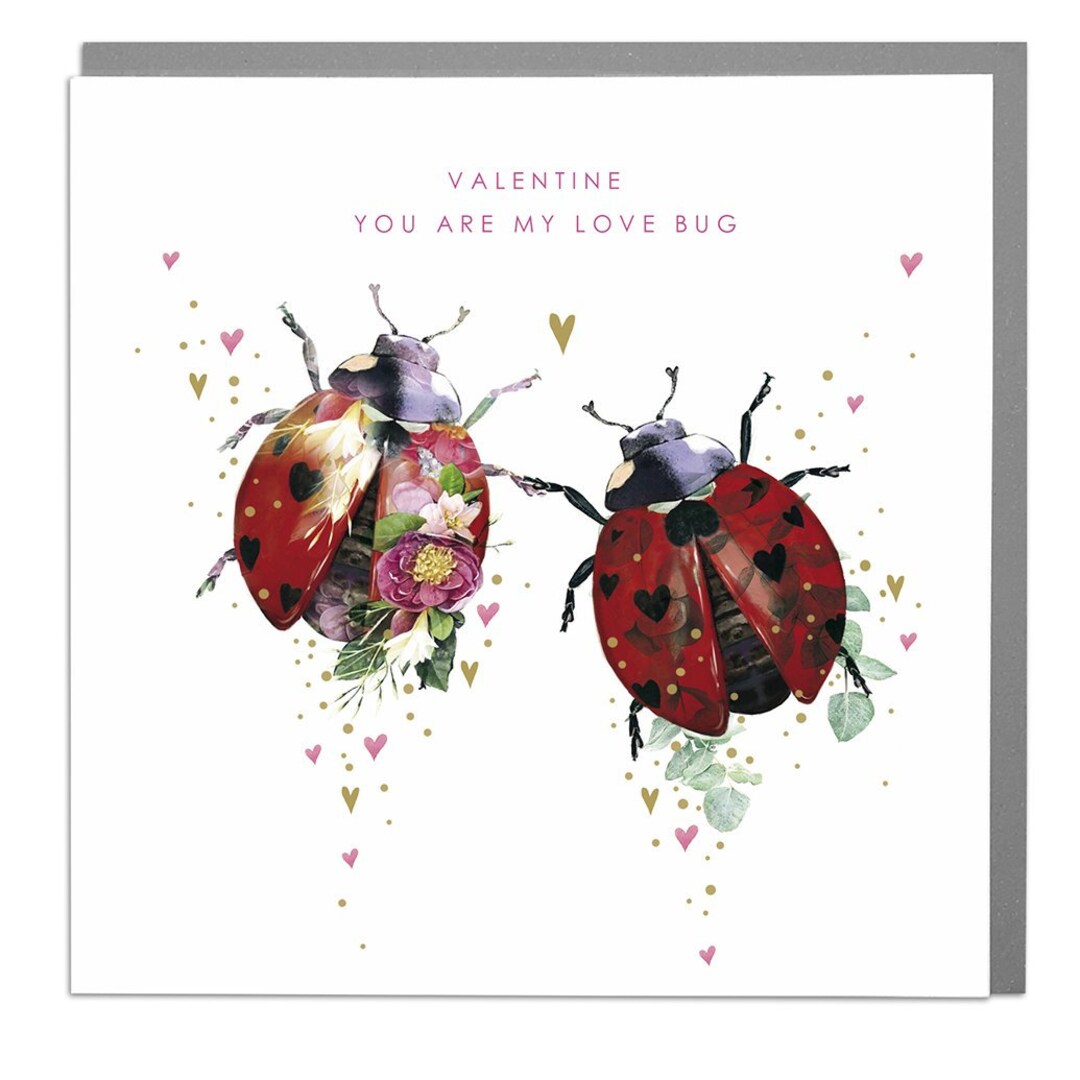 Ladybirds You're My Love Bug Valentines Day Card by Lola Design - Etsy