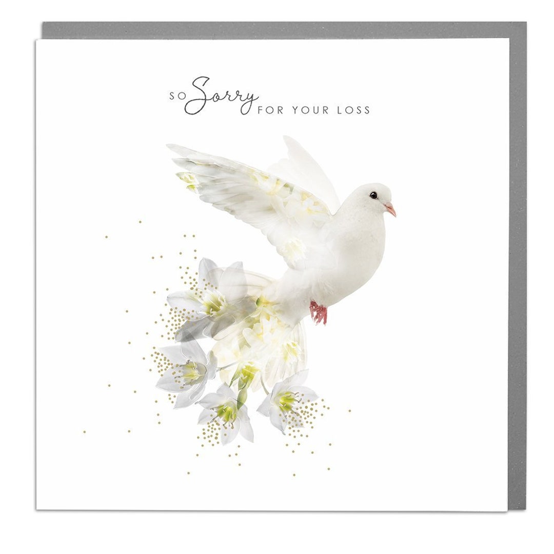 Sympathy Card – so Sorry for Your Loss, Dove Condolence Card, Thinking ...