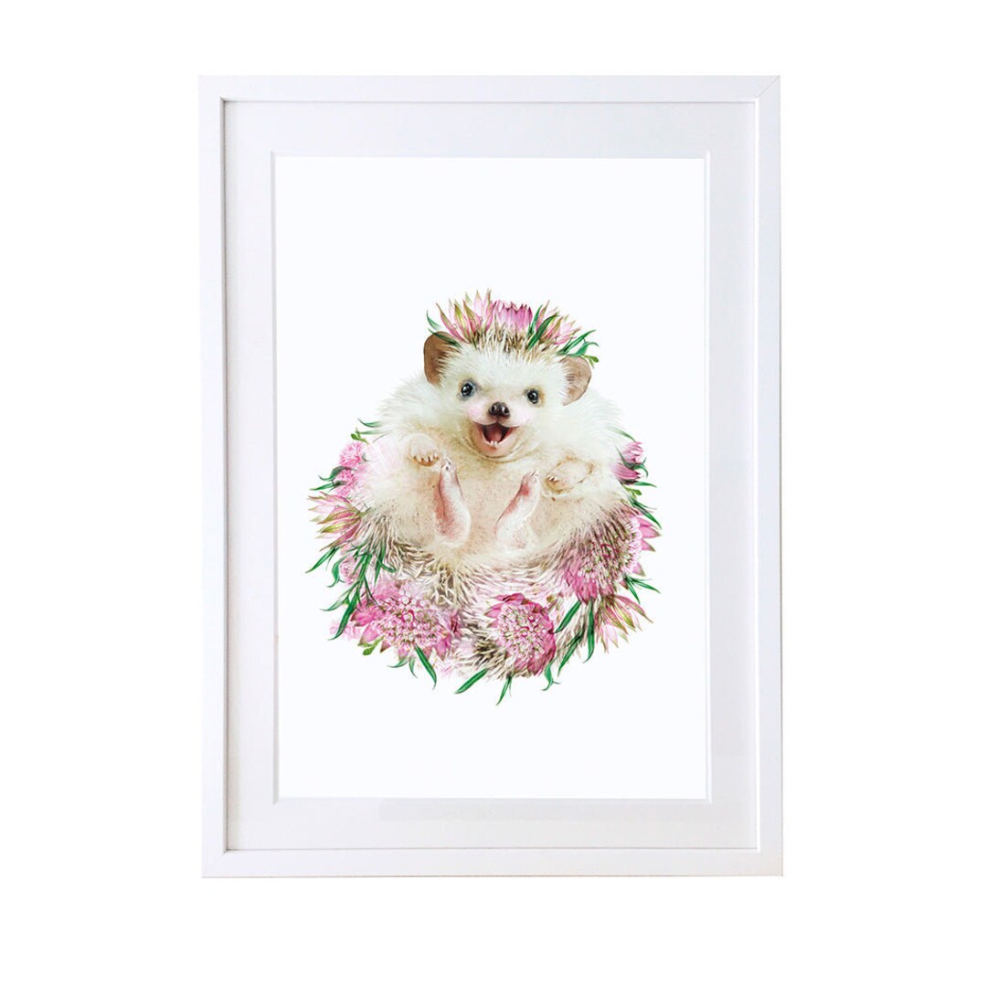Cute Hedgehog Art Print by Lola Design - Etsy