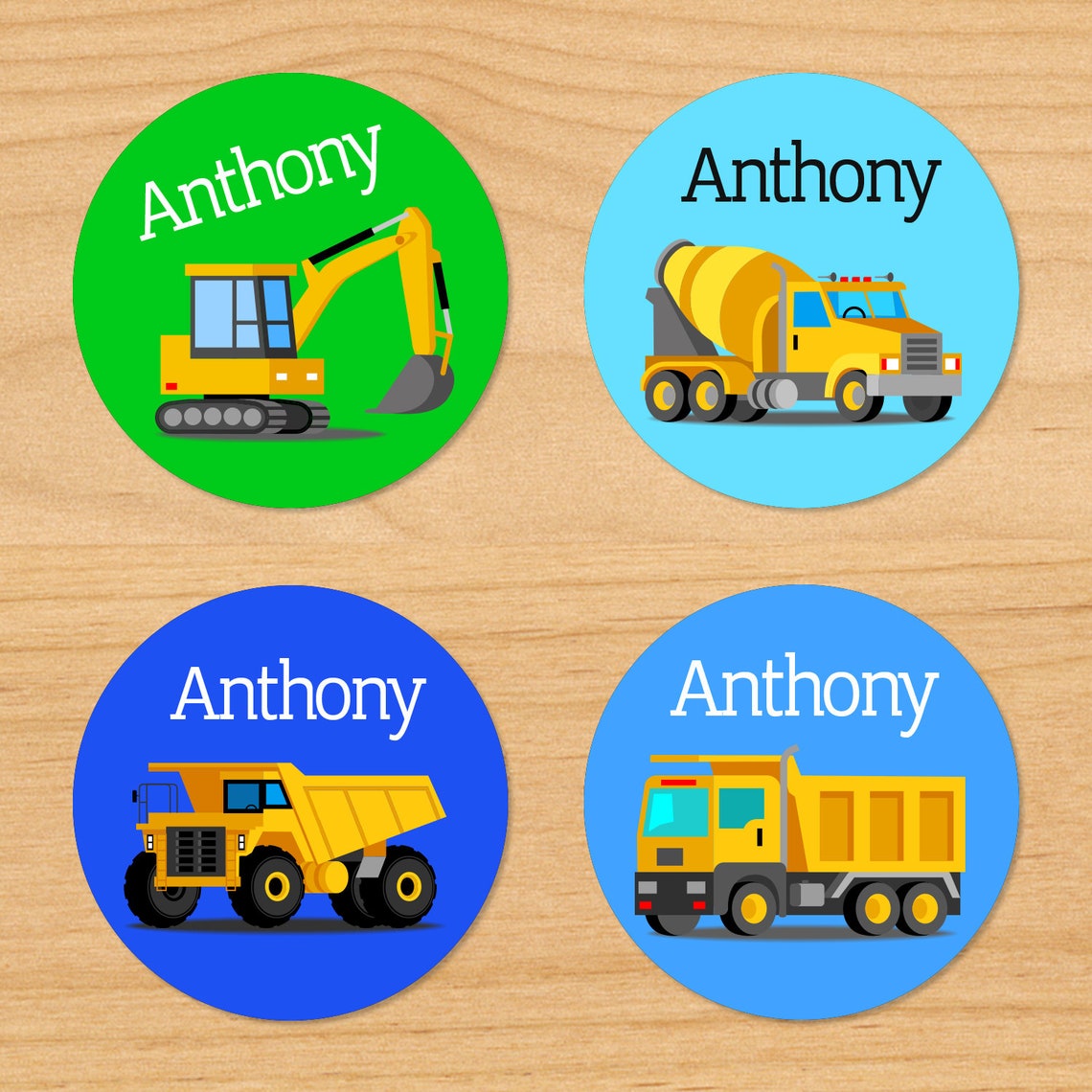 Construction Vehicle Name Labels: Waterproof Truck Labels - Etsy