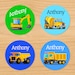 Construction Vehicle Name Labels: Waterproof Truck Labels - Etsy
