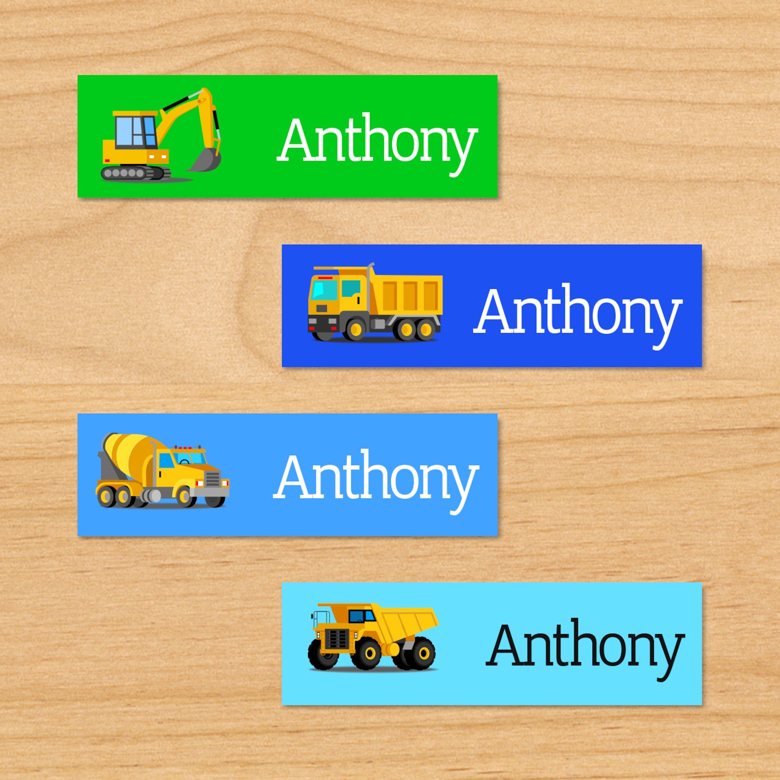 Construction Vehicle Name Labels: Waterproof Truck Labels - Etsy