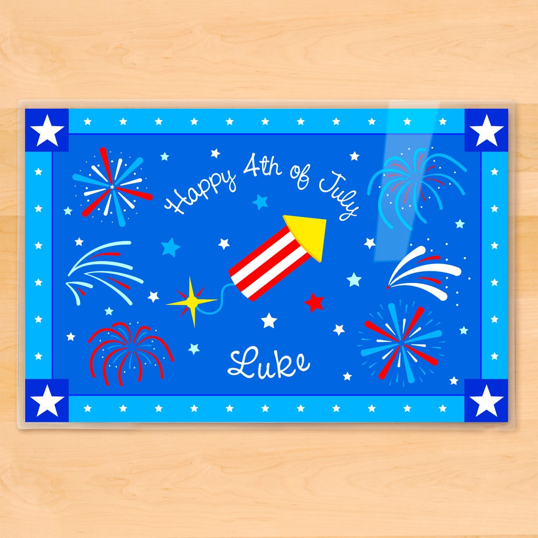 Kids Fourth of July Personalized Placemat, Kids Patriotic Placemat ...