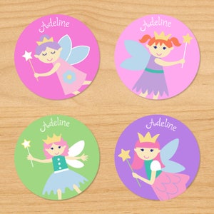 Girls Fairy Princess Waterproof Name Labels, Personalized Fairy Daycare ...