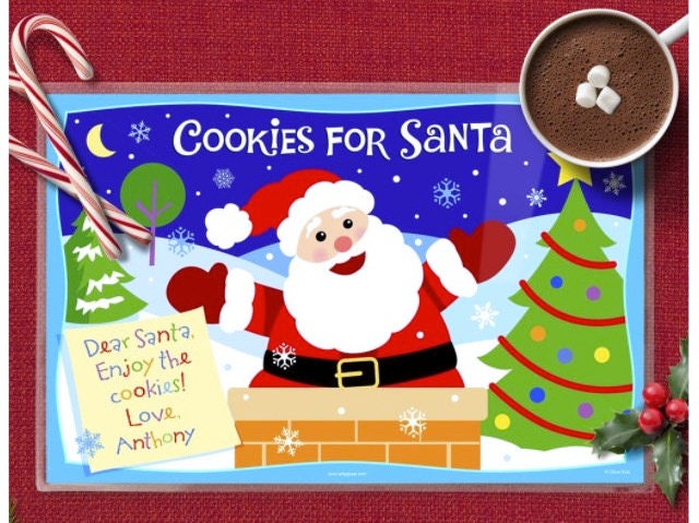 Personalized Cookies for Santa Christmas Placemat | Etsy