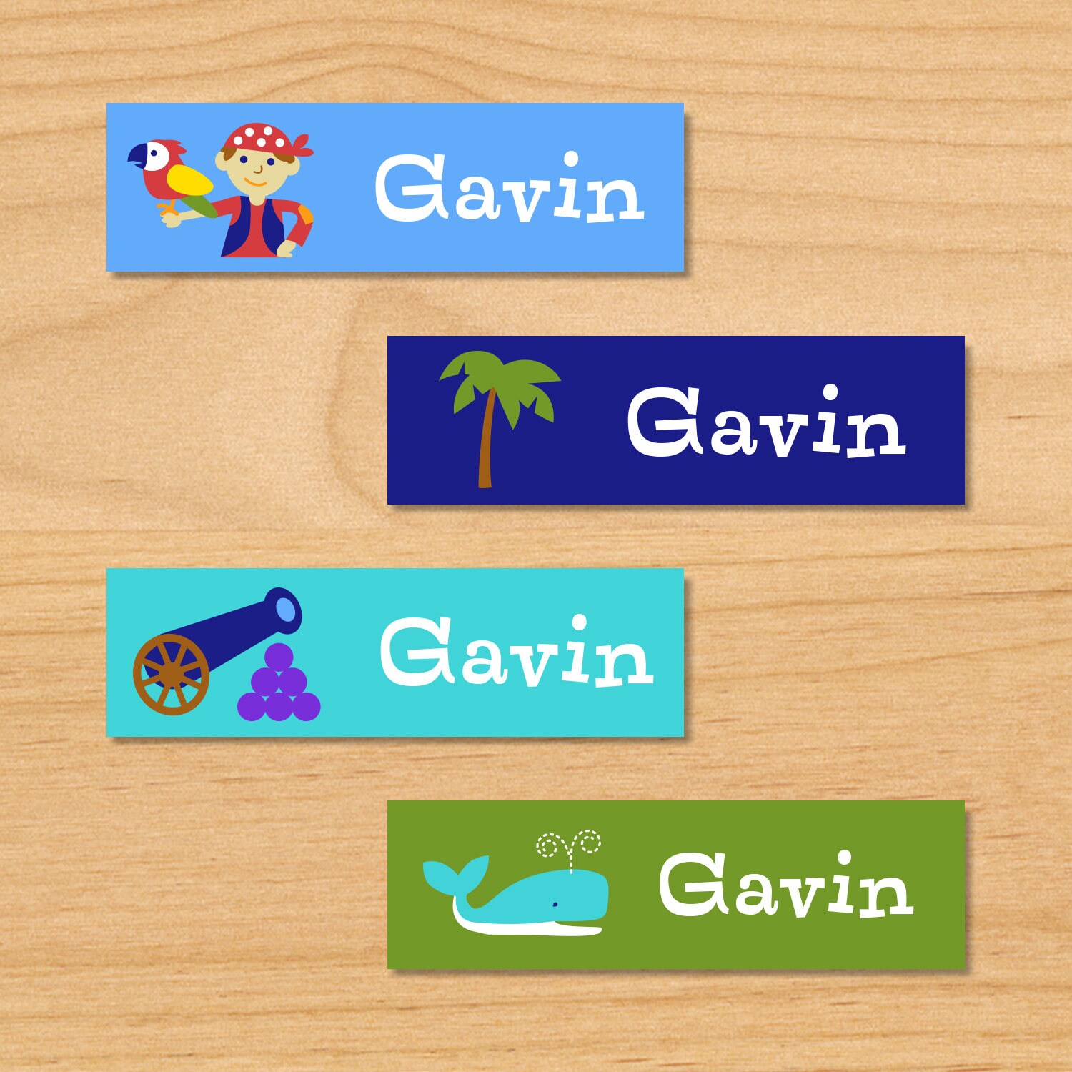 Kids Pirates Waterproof Name Labels, Personalized Pirate Daycare Labels ...
