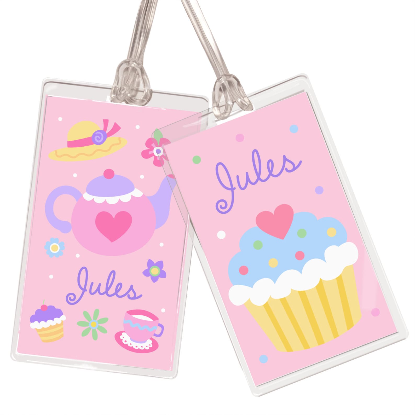 Girl's Personalized Tea Party Name Tag Set - Etsy