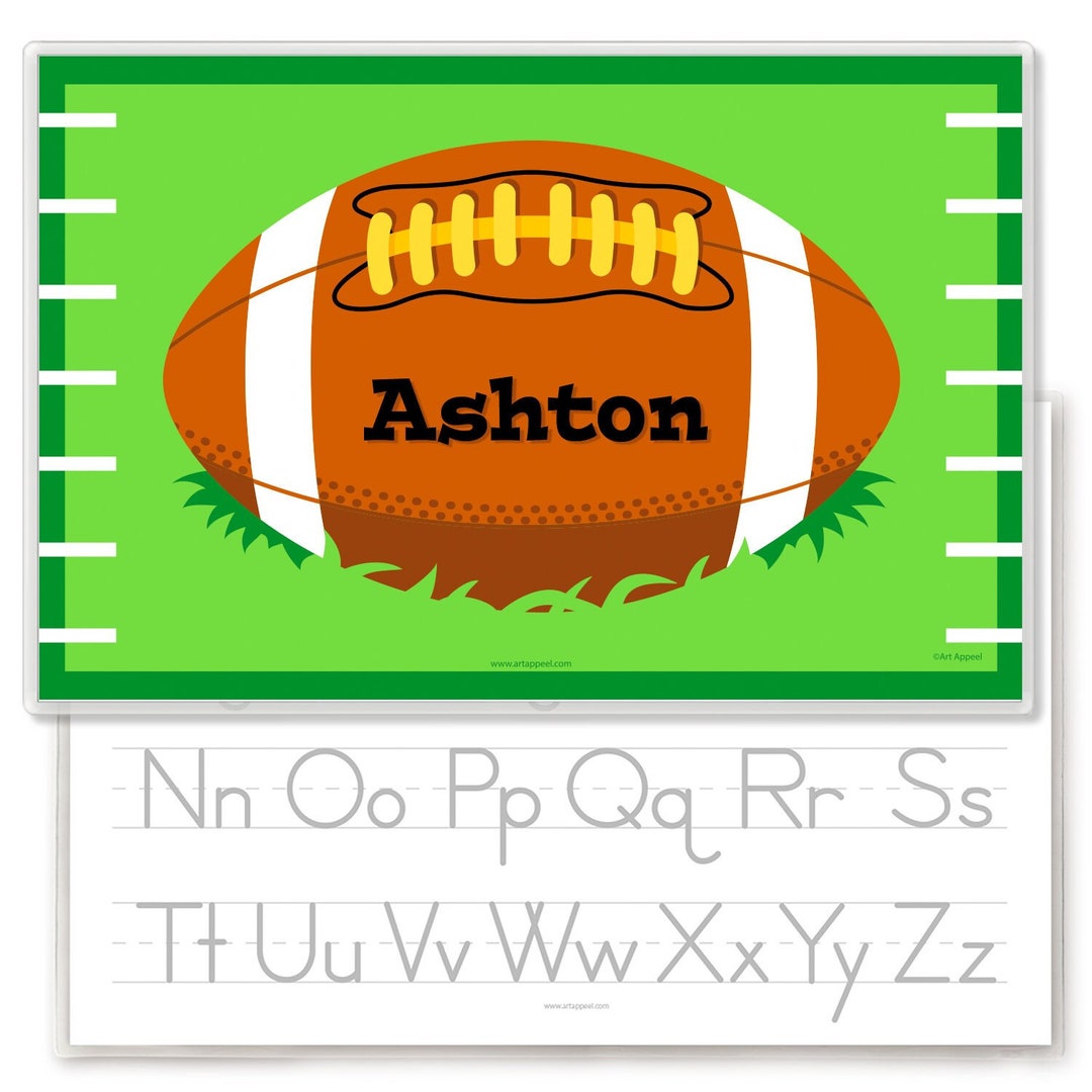 Personalized Football Placemat for Kids, Kids Laminated Placemat ...