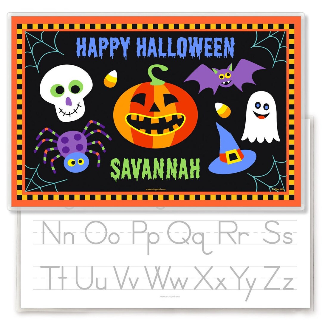 Kids Personalized Halloween Placemat Kids Placemat Pumpkin Placemat ...