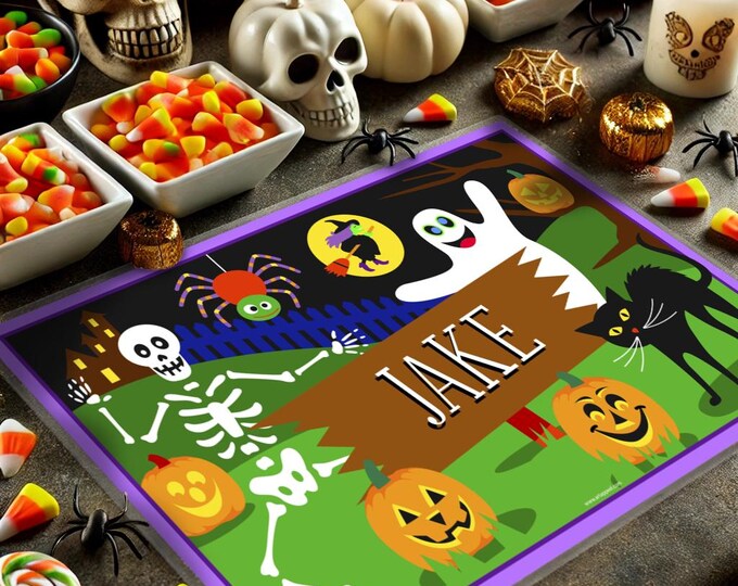 Kids Personalized Halloween Placemat Kids Placemat Pumpkin Placemat ...
