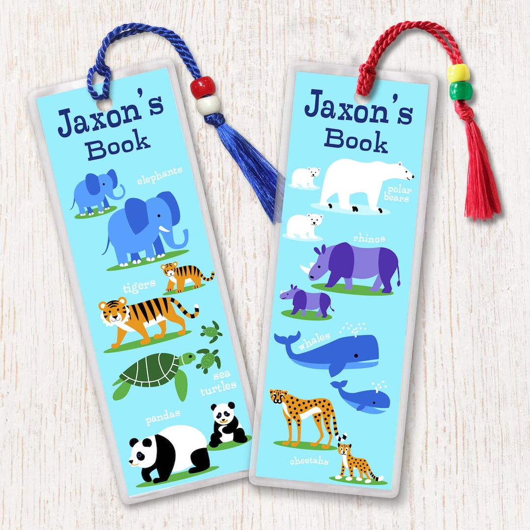 Kid's Personalized Endangered Animals Bookmarks, Kids Animal Bookmarks ...