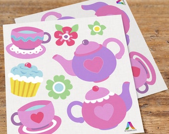 Tea Party Wall Decal - Etsy