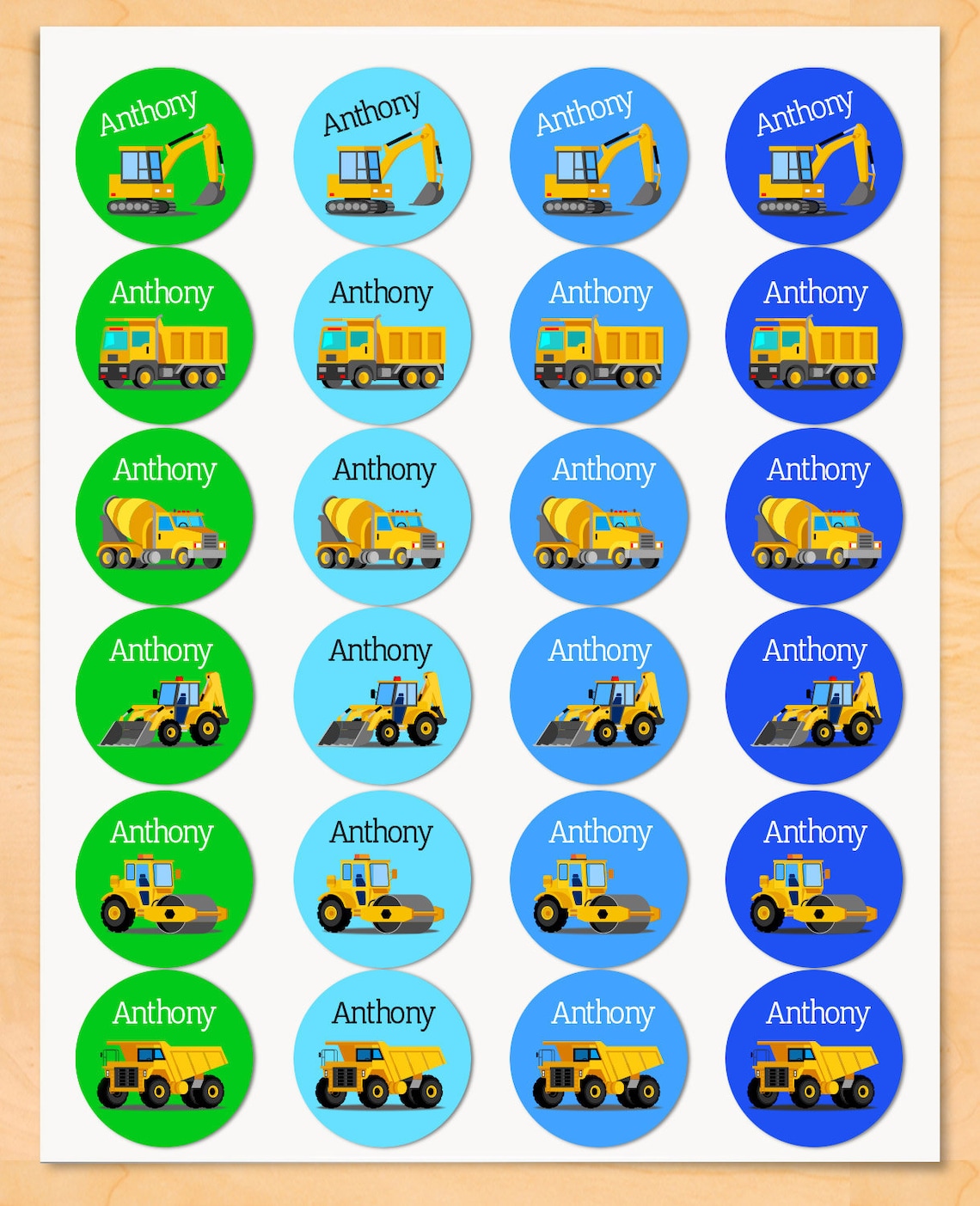 Construction Vehicle Name Labels: Waterproof Truck Labels - Etsy