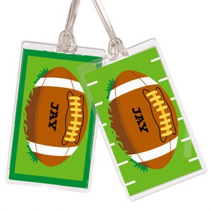 Kid's Personalized Football Name Tag Set - Etsy