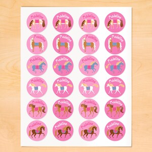 Horse Waterproof Name Labels, Personalized Pony Daycare Labels, School ...