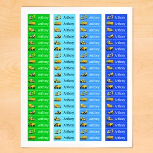 Construction Vehicle Name Labels: Waterproof Truck Labels - Etsy