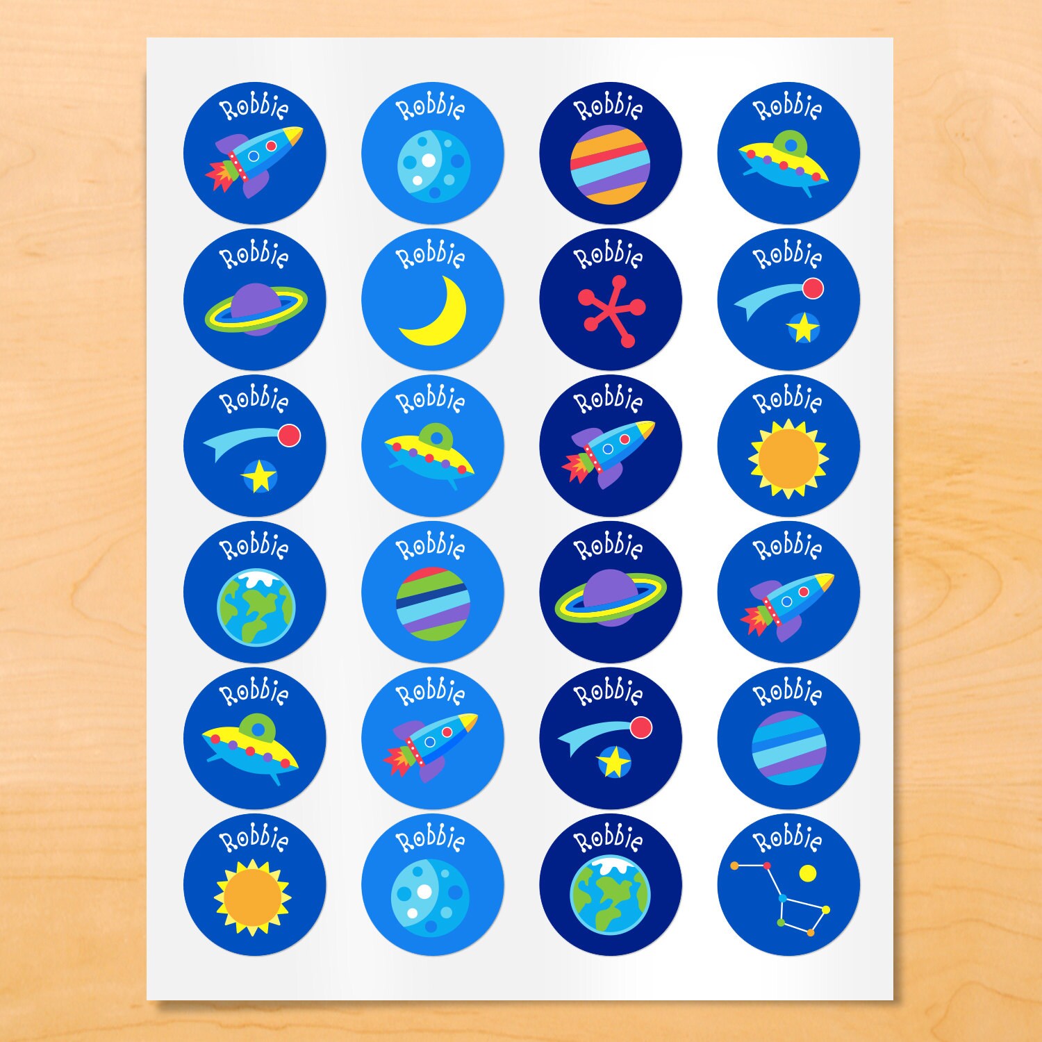 Kids Outer Space Waterproof Name Labels Personalized Space - Etsy Canada