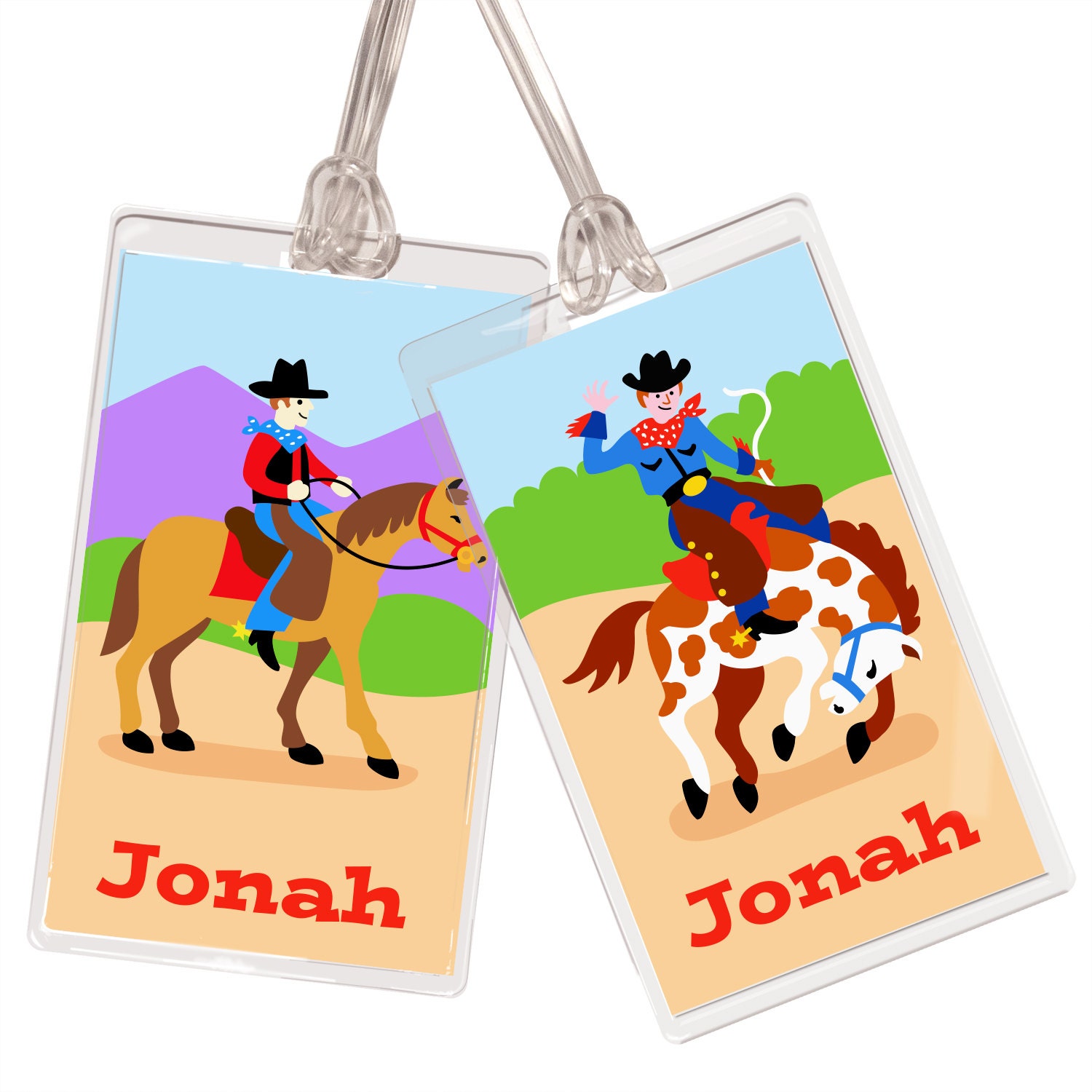 Kid's Personalized Cowboy Name Tag Set - Etsy