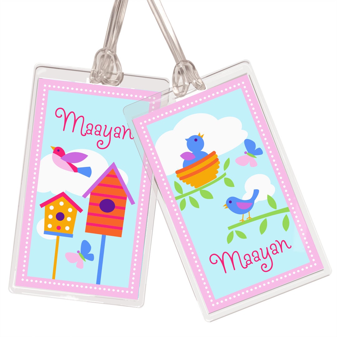 Kid's Personalized Birdie Name Tag Set - Etsy