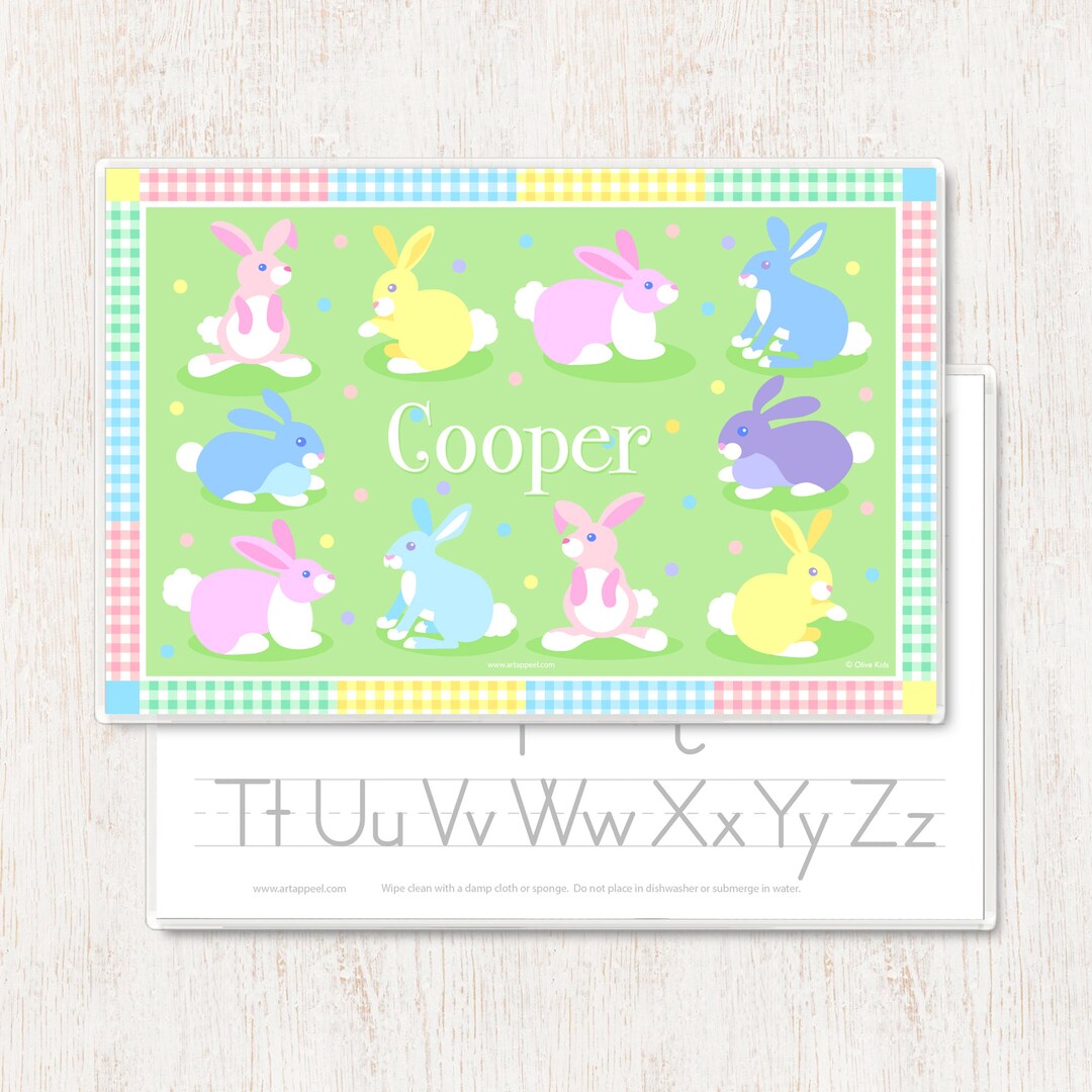 Easter Bunnies Personalized Placemat for Kids, Easter Gift for Kids ...