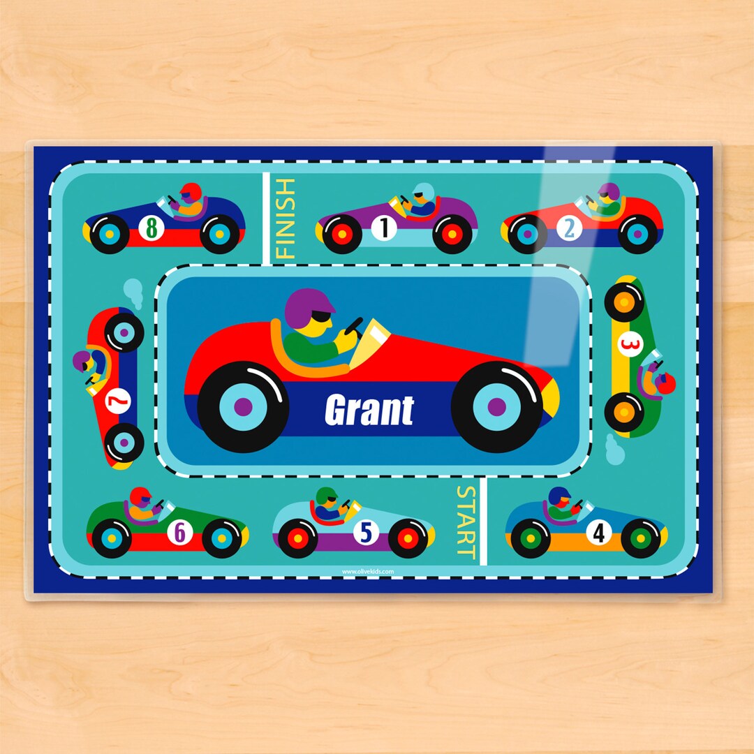 Personalized Kids Race Car Placemat Placemat Retro Race Car - Etsy