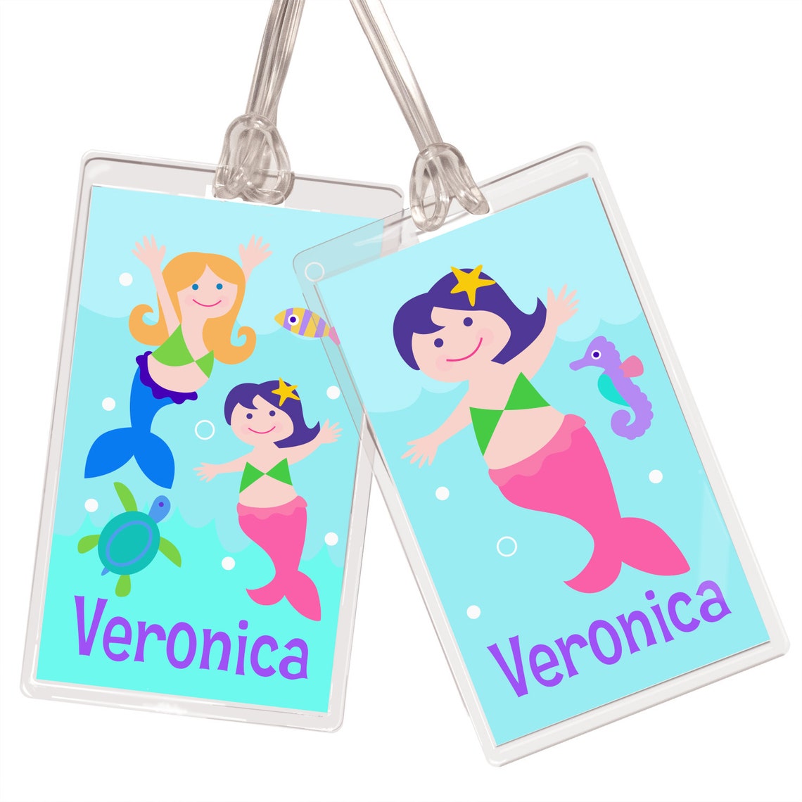 Kids Personalized Mermaids Name Tag Set | Etsy