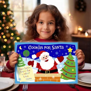 Personalized Cookies for Santa Christmas Place Mat, Santa Claus ...