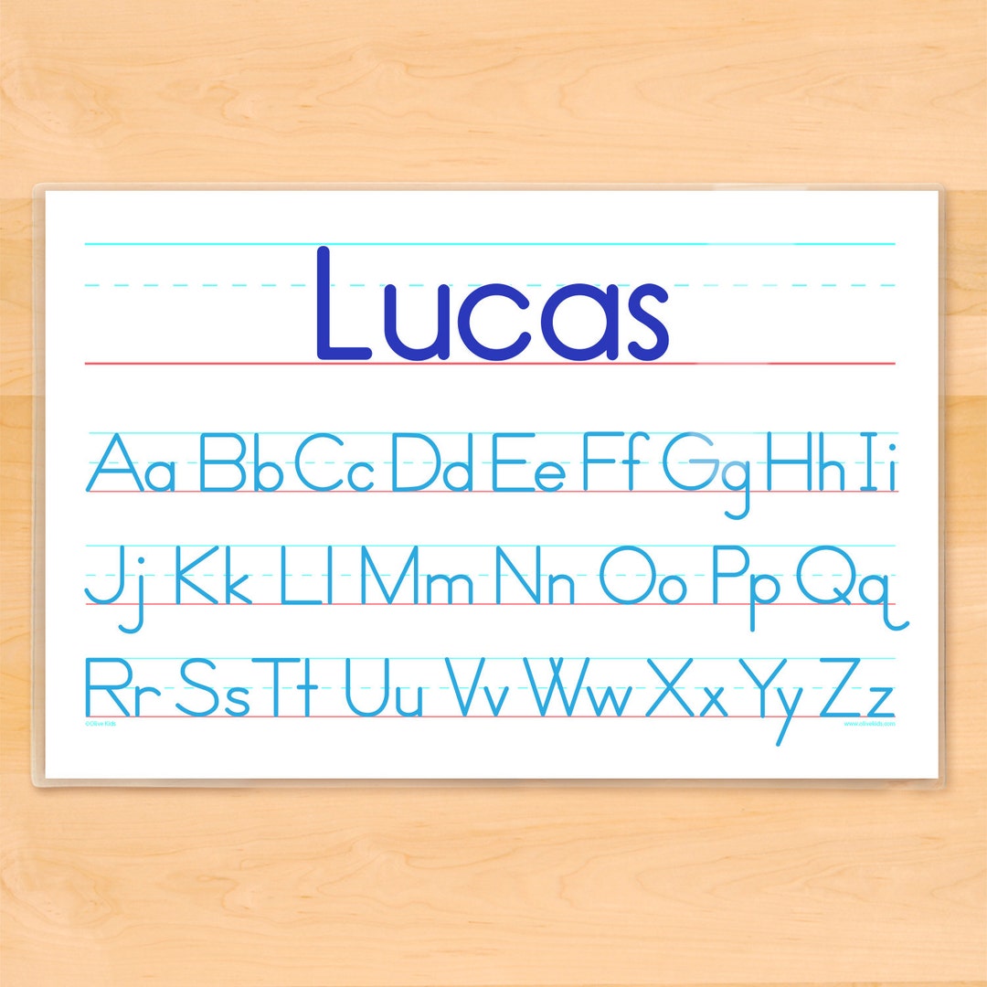 Kids Personalized Alphabet Placemat Handwriting Placemat - Etsy