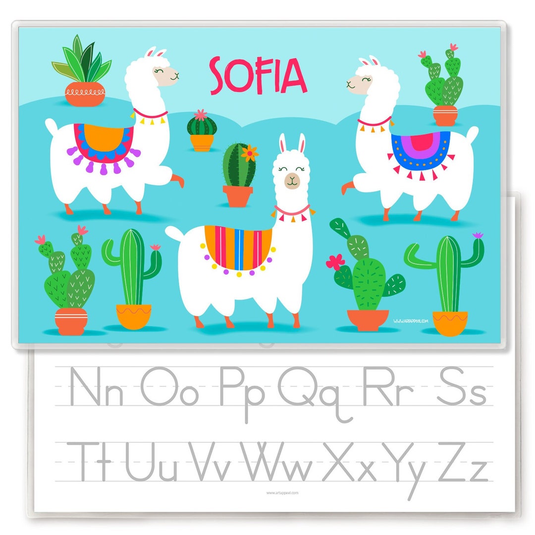 Llamas and Cactus Personalized Placemat - Custom Placemat - Laminated ...