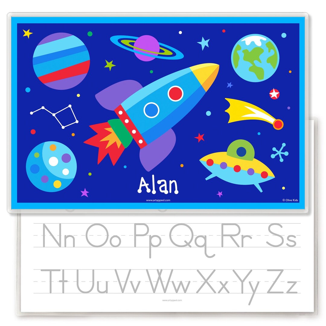 Kids Personalized Outer Space Placemat, Laminated Placemat for Kids. - Etsy
