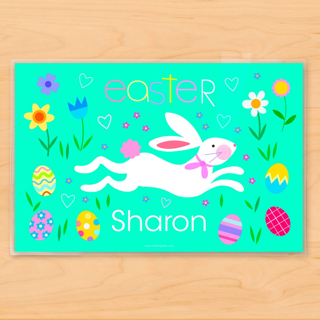 Easter Bunny Personalized Placemat for Kids 18 X 12 Laminated - Etsy