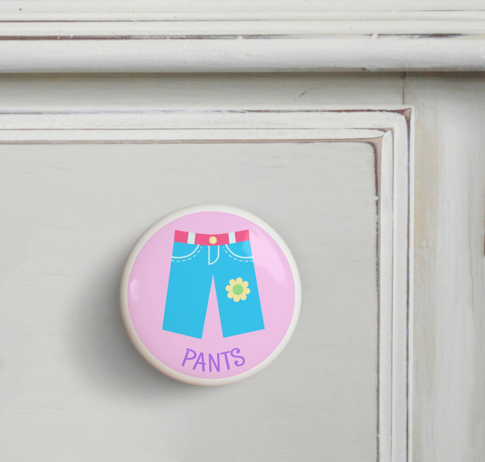 Girls Pants Drawer Knobs Set of 2 Knobs Dresserz Kids Drawer - Etsy