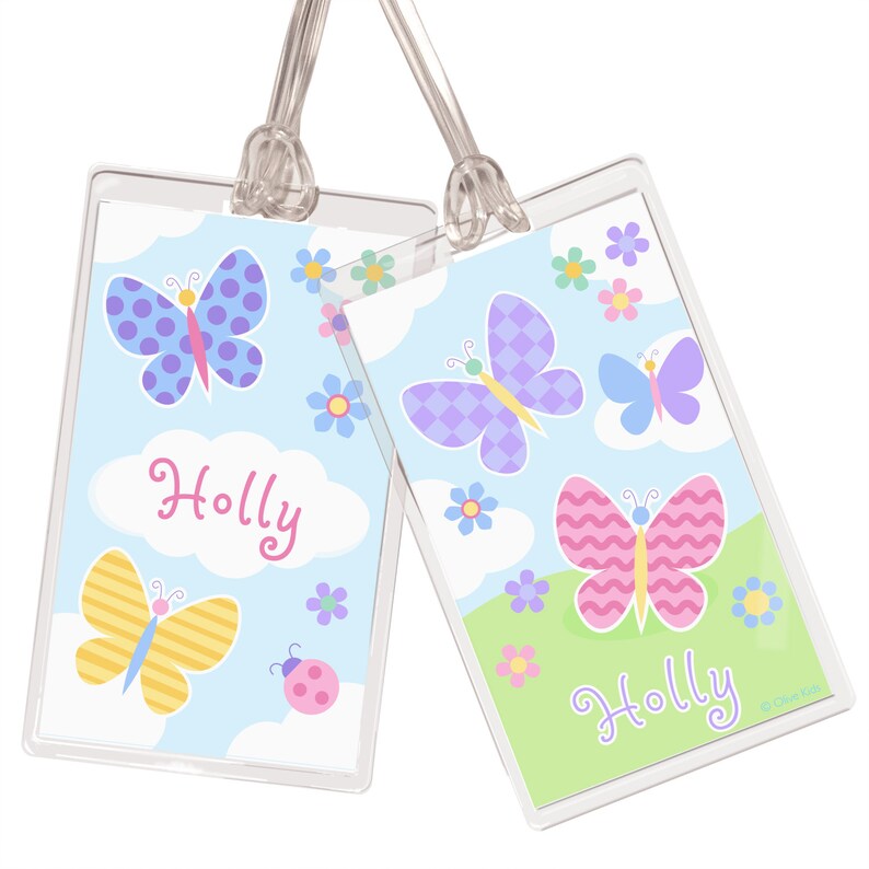 Kid's Personalized Butterfly Garden Name Tag Set Girls | Etsy