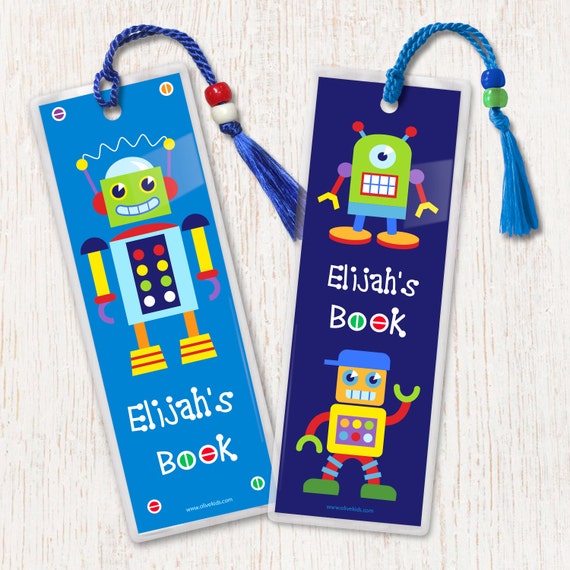 Kid's Personalized Robot Bookmarks Children's Robotic - Etsy