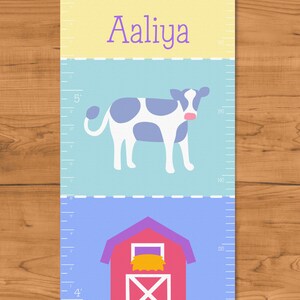 Kids Personalized Barnyard Canvas Growth Chart, Kids Bedroom Decor ...