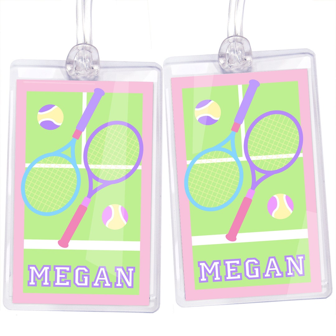 Girl's Personalized Tennis Name Tag Set - Etsy