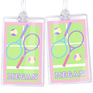 Girl's Personalized Tennis Name Tag Set - Etsy