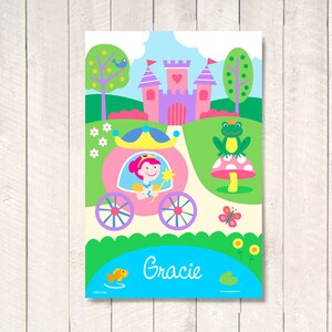 Kids Personalized Princess Art Print, Fairytale Kids Room Art, Magical ...