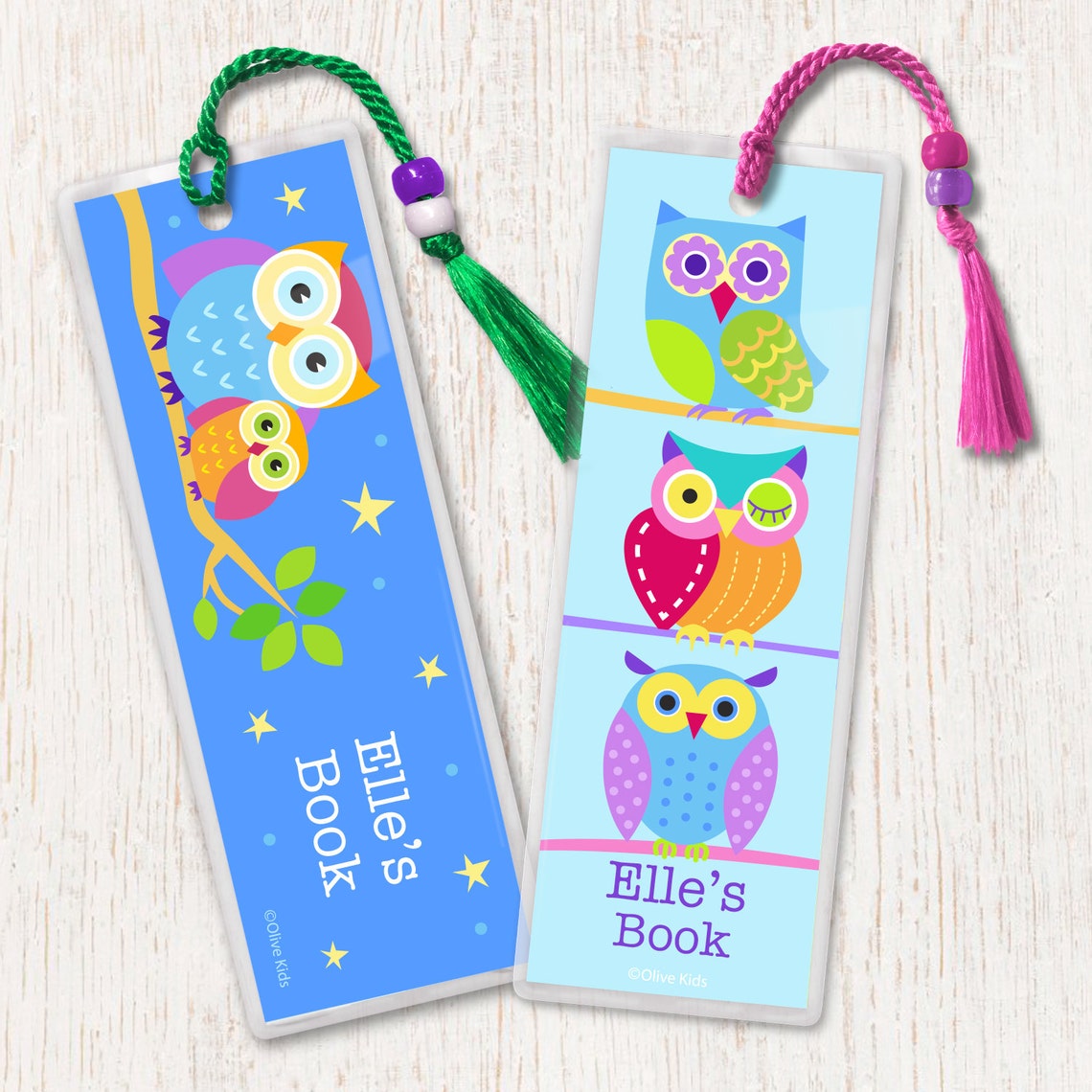 Kid's Personalized Owls Bookmarks Kid's Hoot - Etsy