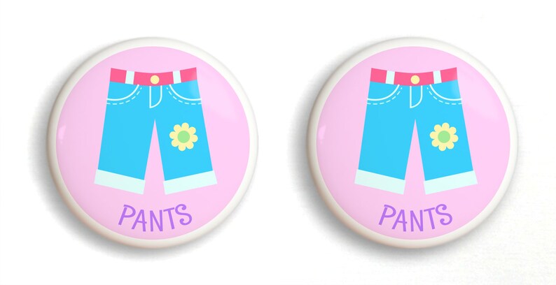 Girls Pants Drawer Knobs Set of 2 Knobs Dresserz Kids Drawer - Etsy