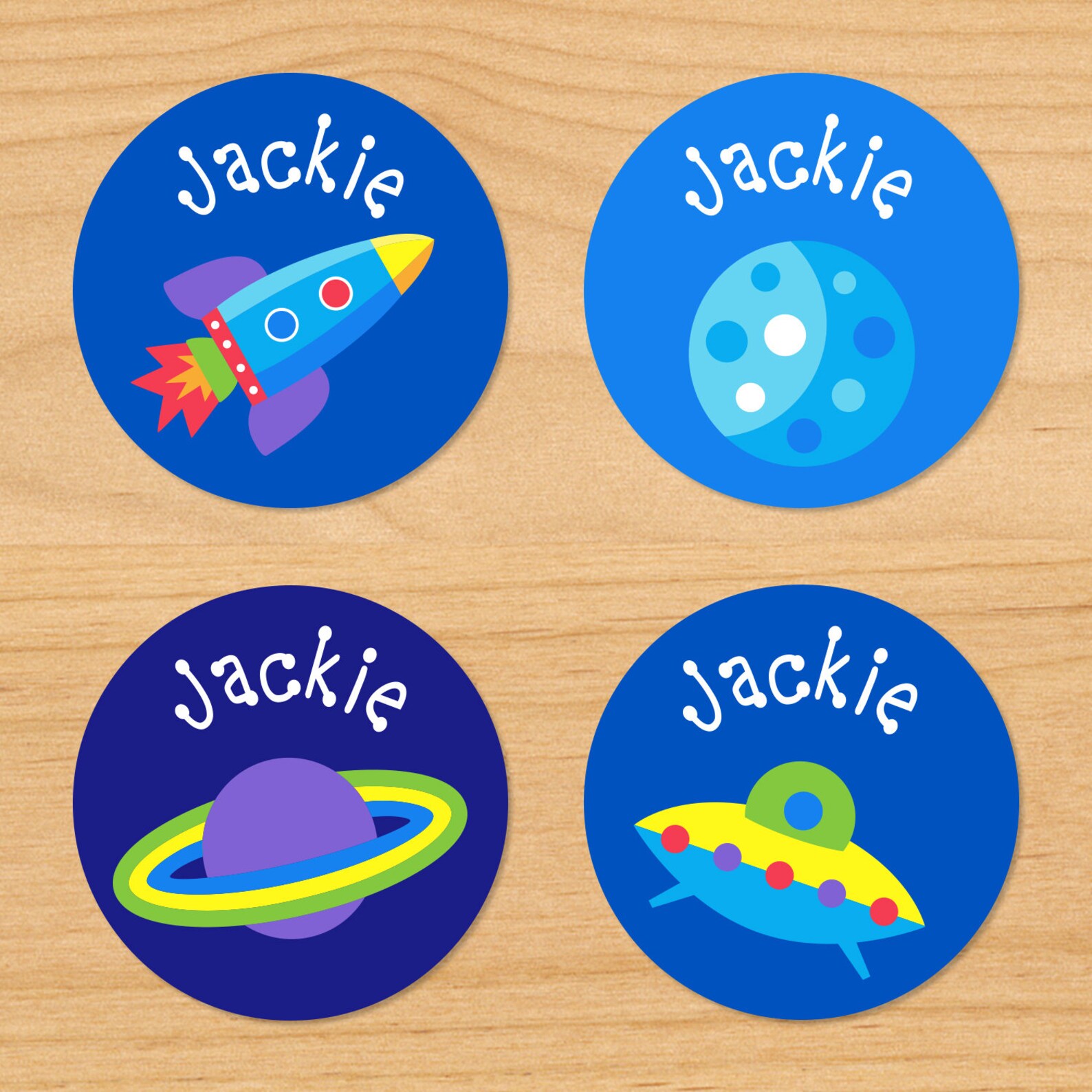 Kids Outer Space Waterproof Name Labels Personalized Space | Etsy