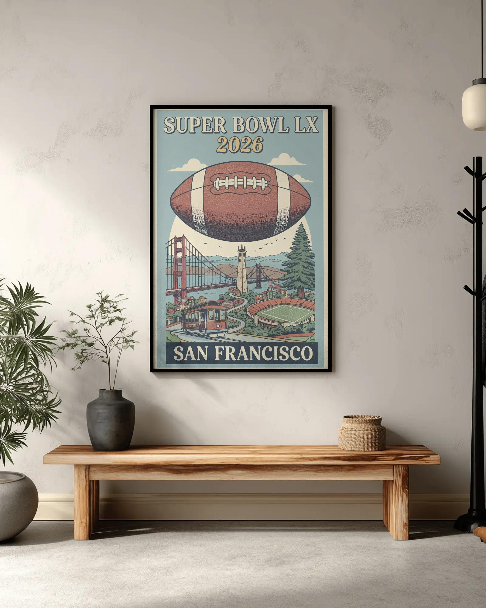 Super Bowl LX Poster · 2026 Football Wall Art · Digital Download Print ...