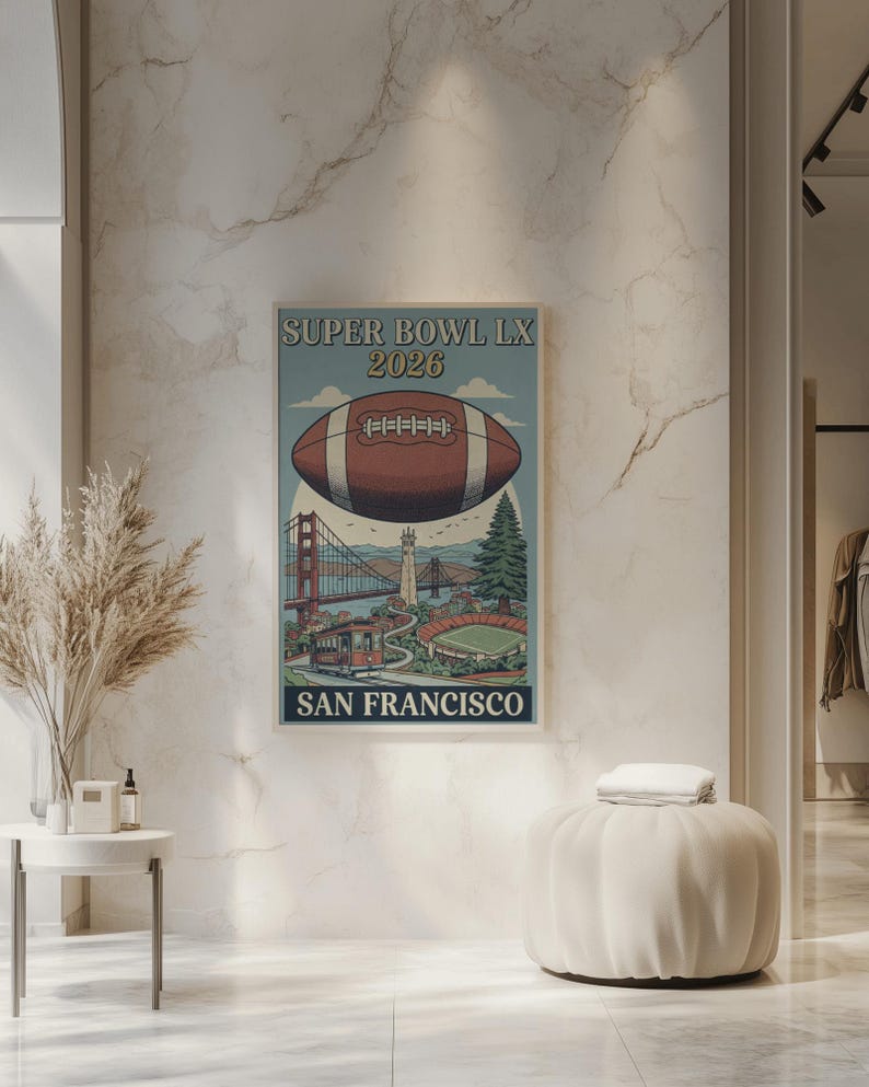Super Bowl LX Poster · 2026 Football Wall Art · Digital Download Print ...