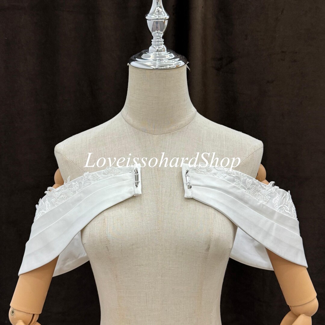 Vintage Embroidery Flower Straps, Ruffled Detachable off Shoulder ...