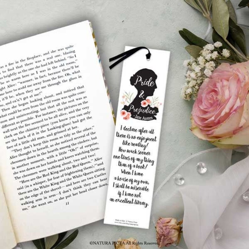 Jane Austen Bookmark-Pride and Prejudice bookmark-Quote | Etsy