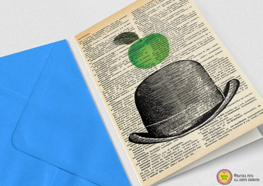 The Son of Man Magritte Card: Handmade Art Birthday Card - Etsy